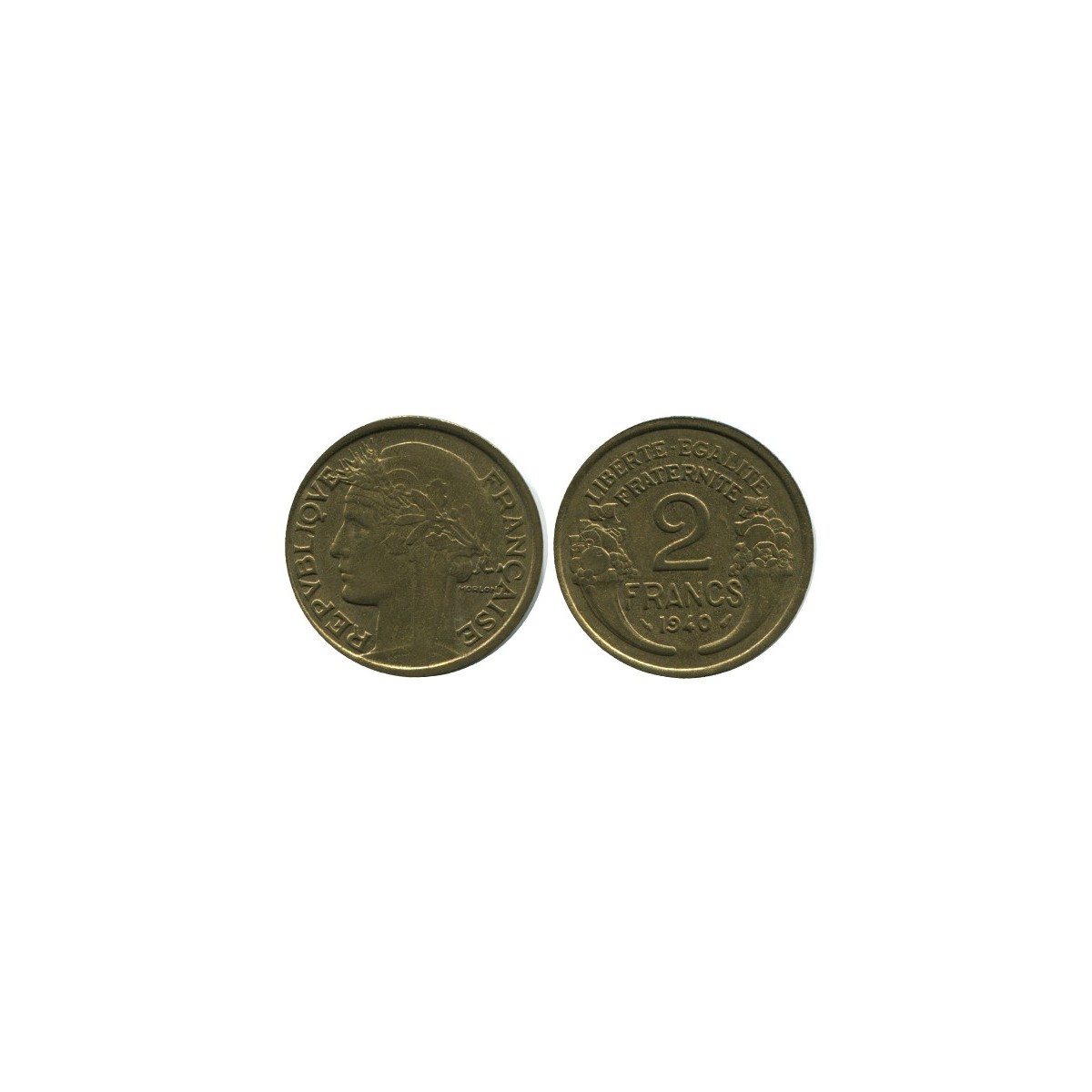 2 Francs Morlon Bronze Aluminium Monnaies Argent et Bronze