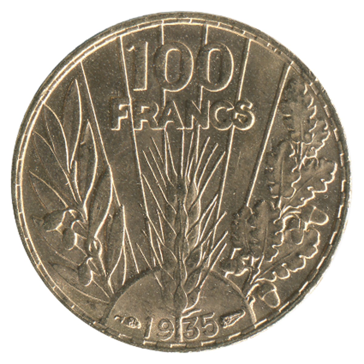 100 Francs Bazor 1935 Monnaies Françaises En Or