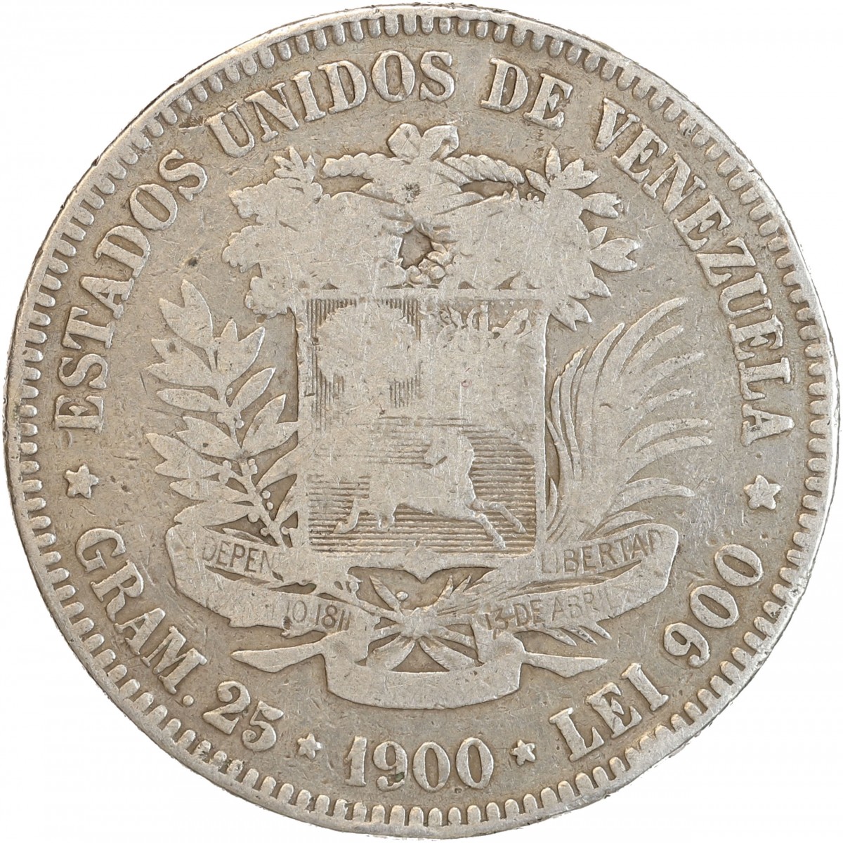 5 Bolivars - Venezuela Argent