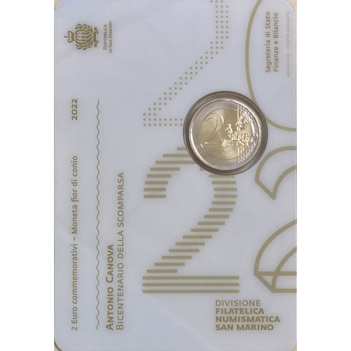 2 Euros Saint Marin 2022 - Antonio Canova