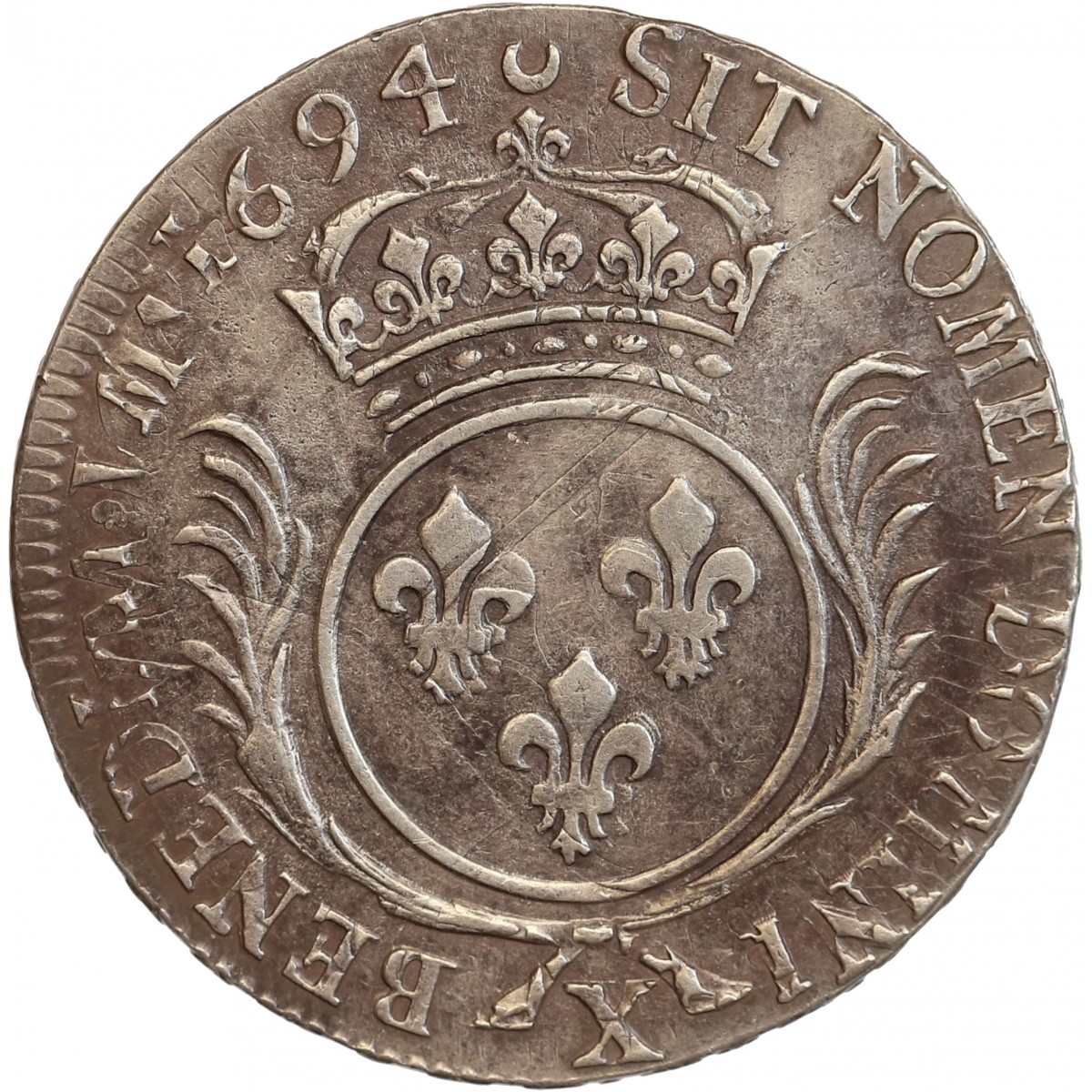 Louis XIV Ecu aux palmes 1694 X Amiens