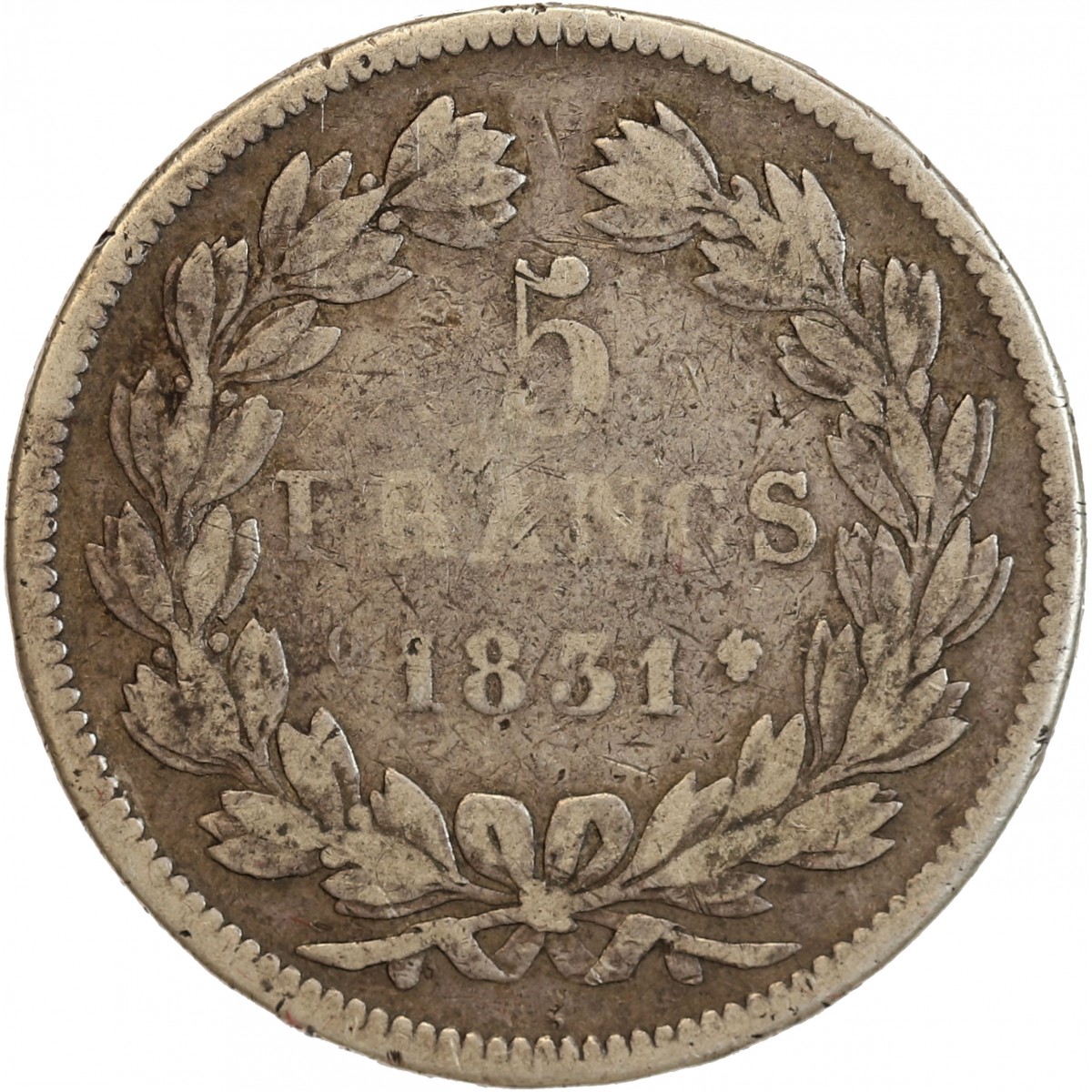 5 Francs Louis Philippe Ier Tête Laurée Tranche En Relief Monnaies Ar