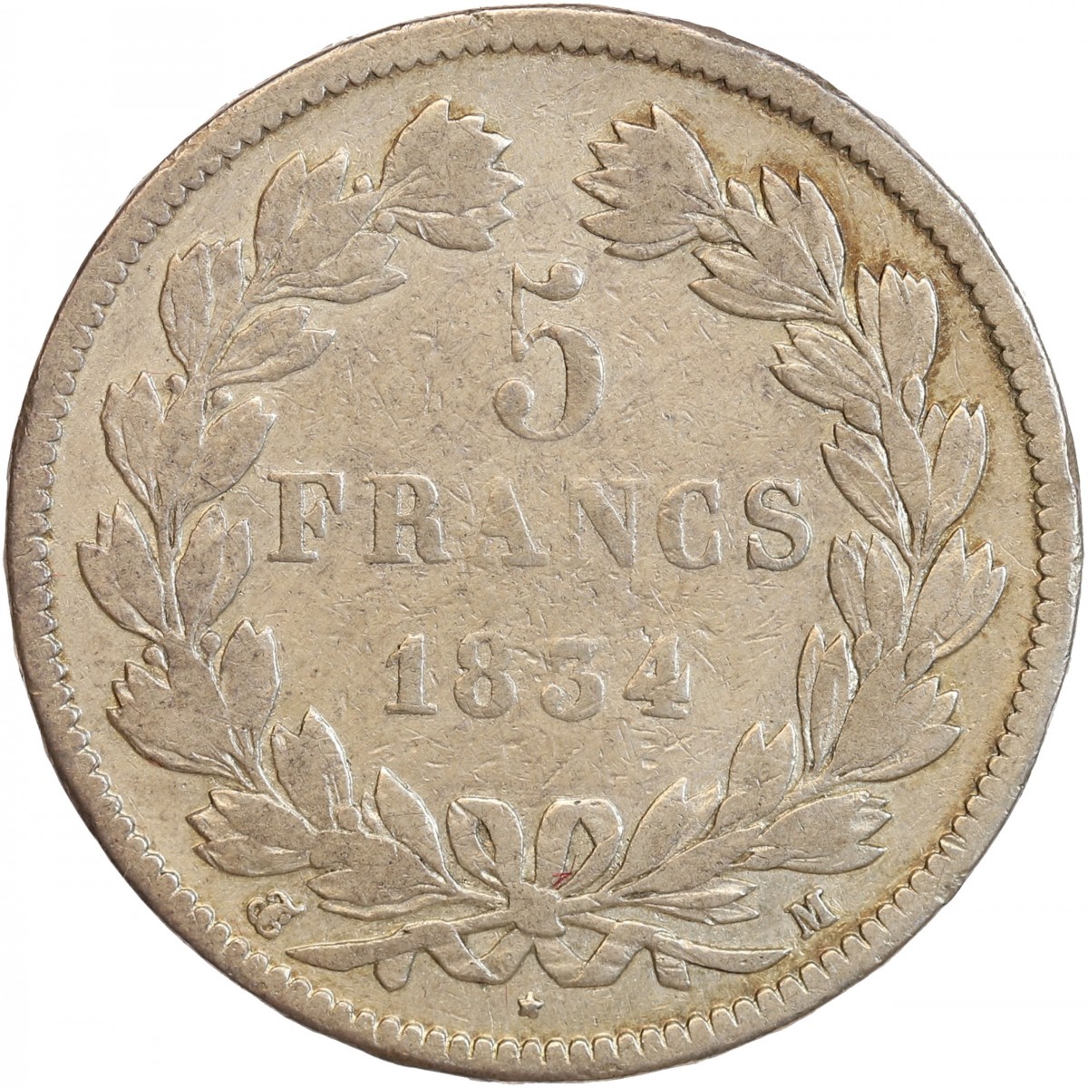 5 Francs Louis-Philippe Ier Tête Laurée Tranche En Relief