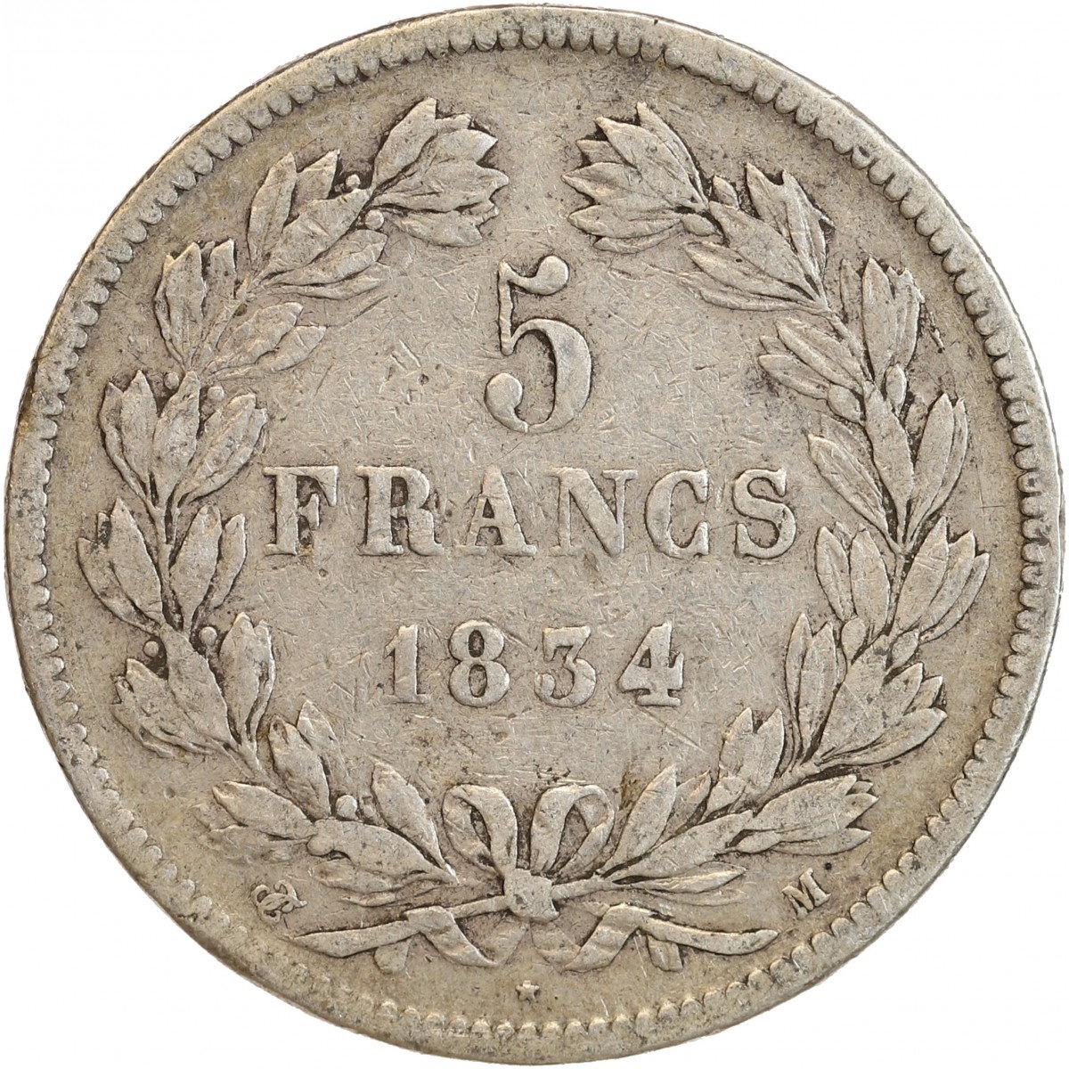 5 Francs Louis Philippe Ier Tête Laurée Tranche En Relief Monnaies Ar