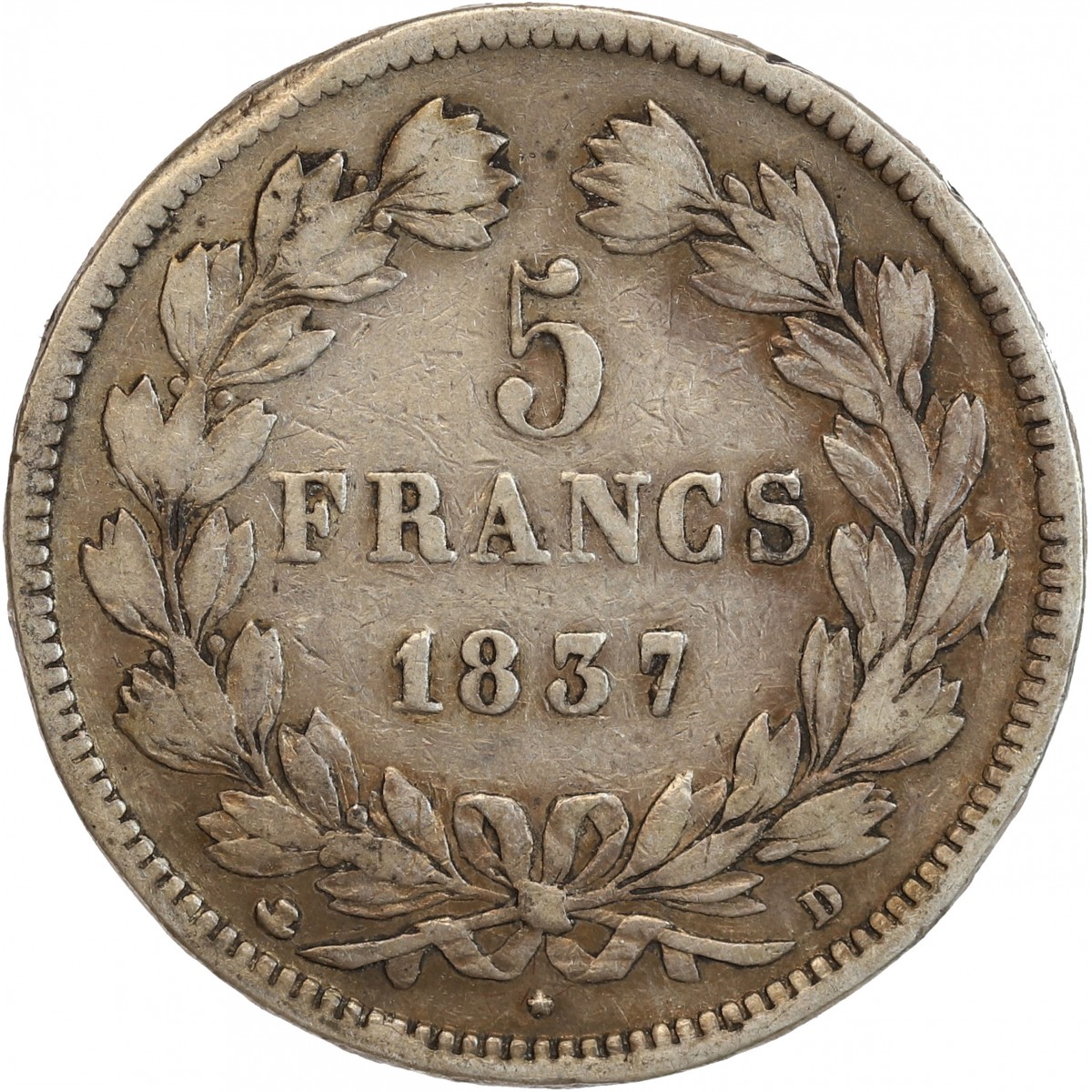 5 Francs Louis Philippe Ier Tête Laurée Tranche En Relief Monnaies Ar