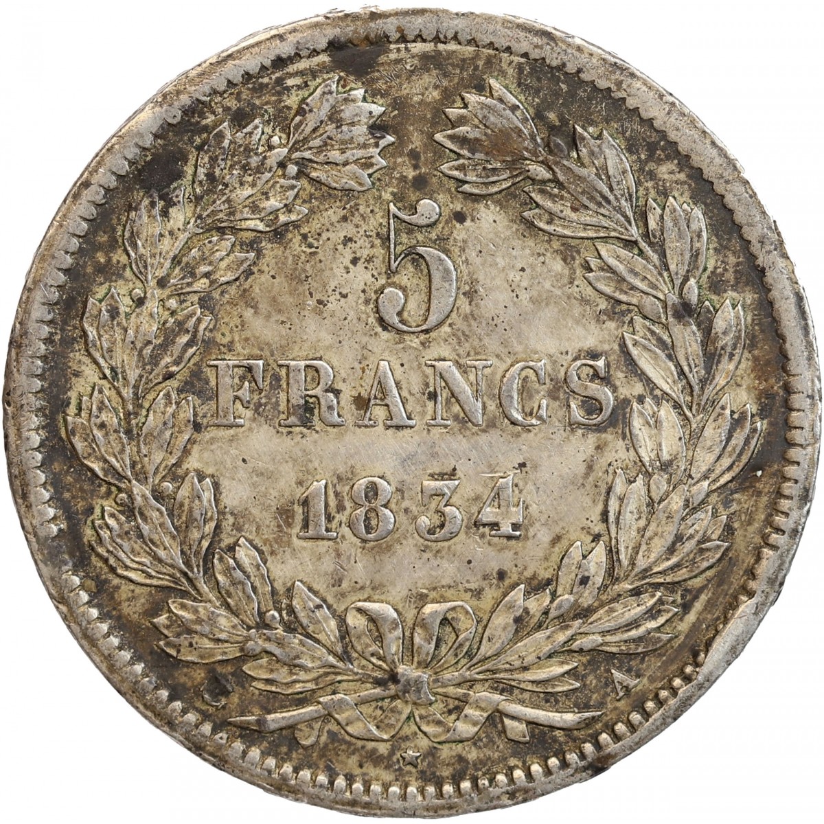 5 Francs Louis-Philippe Ier Tête Laurée Tranche en Relief