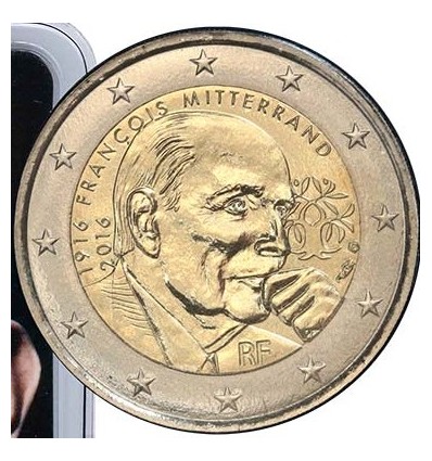 2 Euros France 2016 B.U.- François Mitterrand
