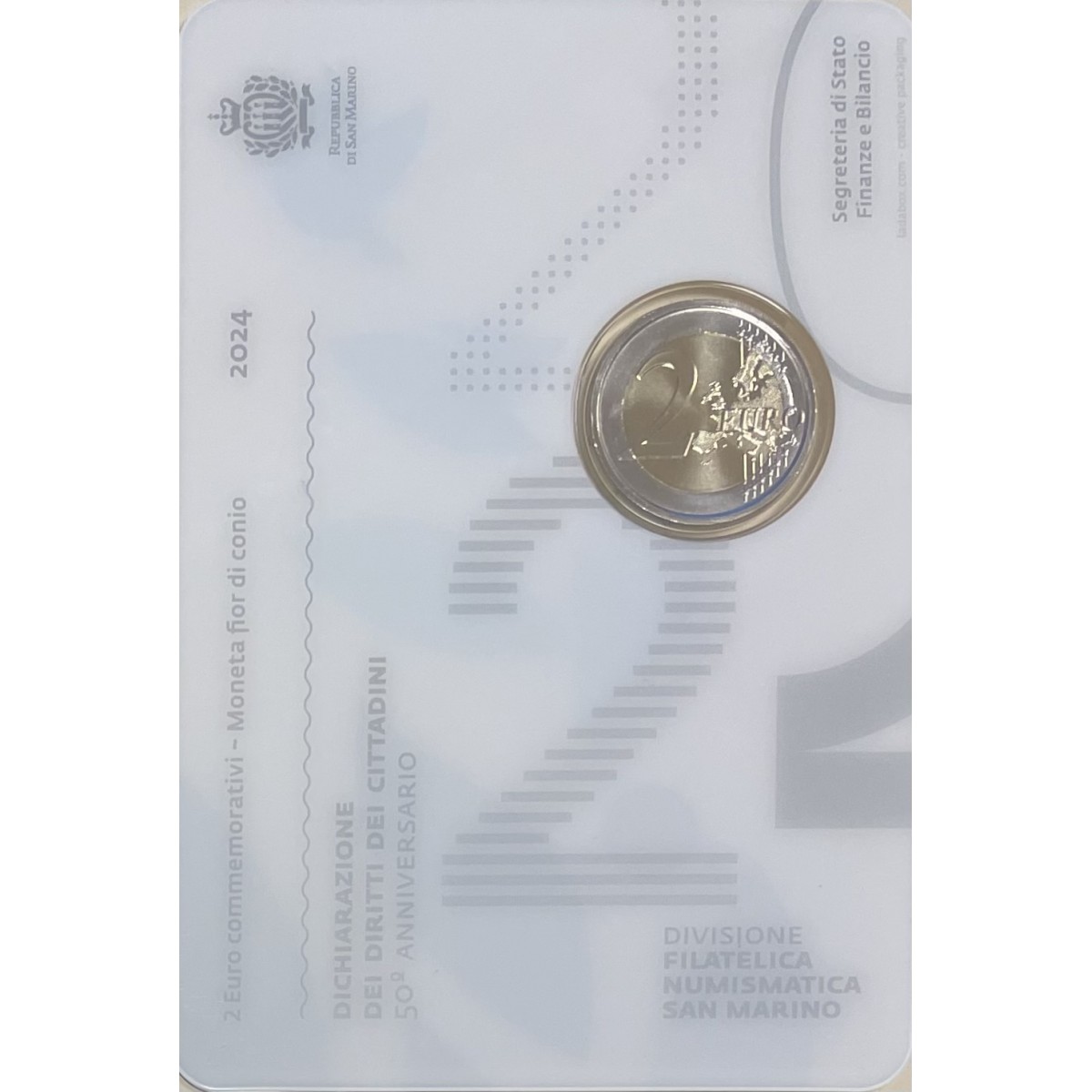 2 Euros St Marin 2024 - Déclaration des Droits des Citoyens